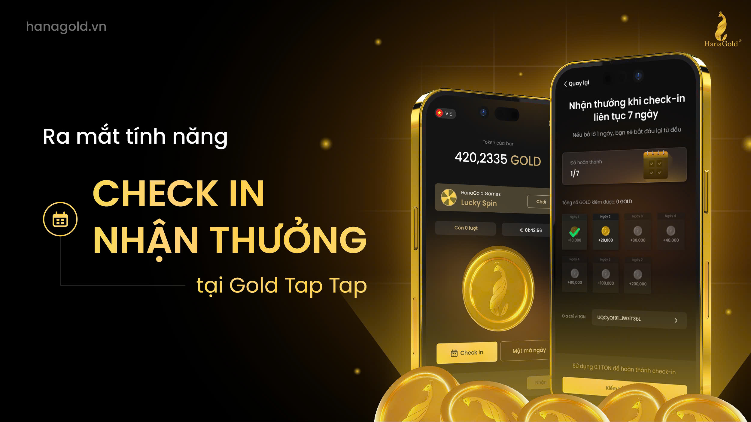 RA MẮT TÍNH NĂNG CHECK IN NHẬN GOLD - TAP IN CASH OUT TẠI GOLD TAP TAP